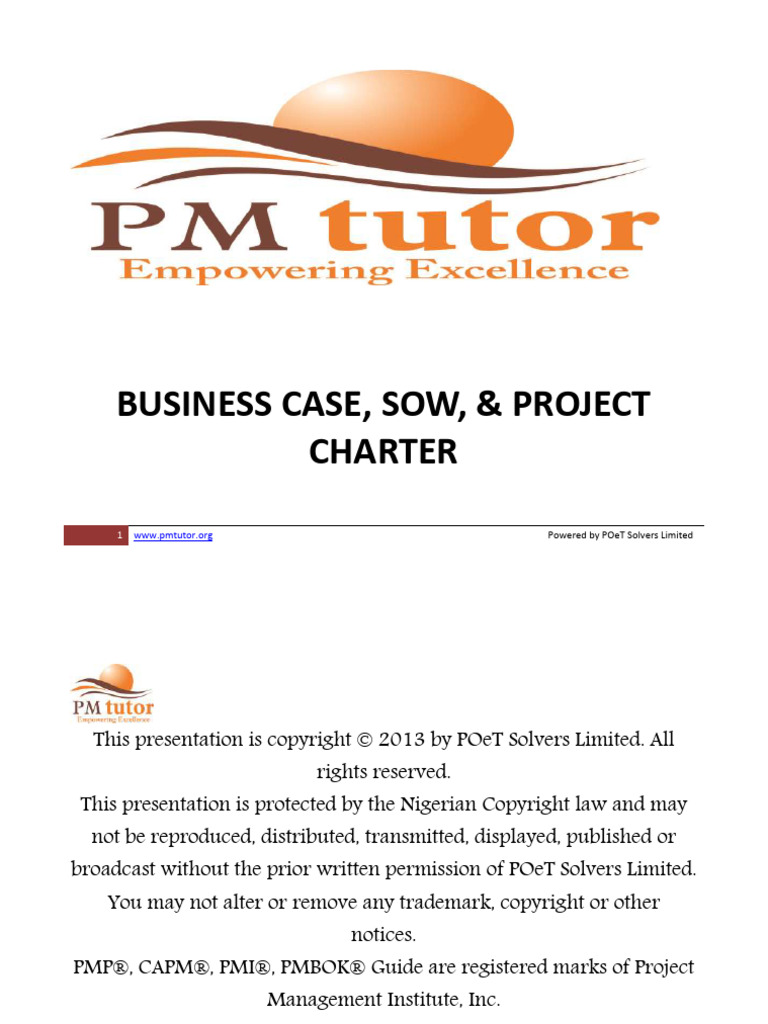 Business Case + SOW + Project Charter | PDF | Business Economics ...
