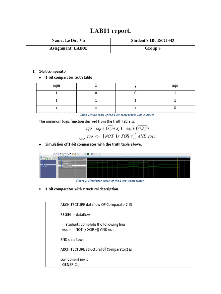 Lab 01 | PDF | Digital Electronics | Electronics