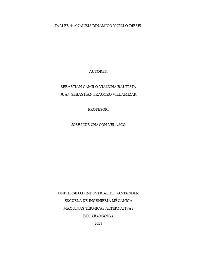 Taller | PDF | Motor diesel | Pistón