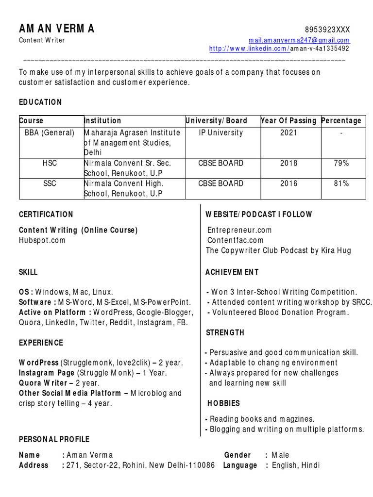 Resume Sample | Download Free PDF | Software | Cyberspace