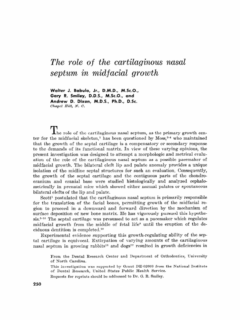 The Role of The Cartilaginous Nasal Septum in Midfacial Growth | PDF ...