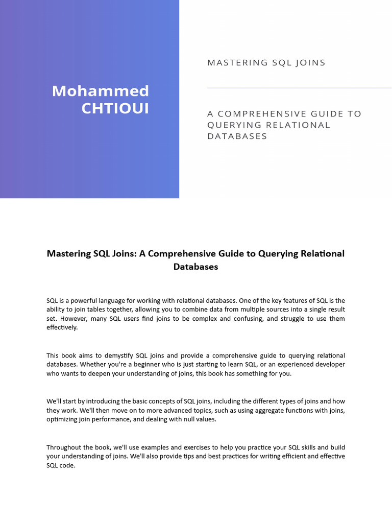 Mastering SQL Joins 1684493647 | PDF | Computing | Information ...