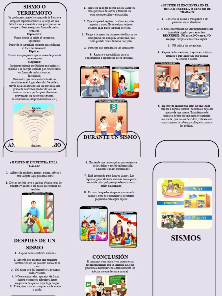 Triptico-de-los-Sismos | PDF | Temblores | Desastres