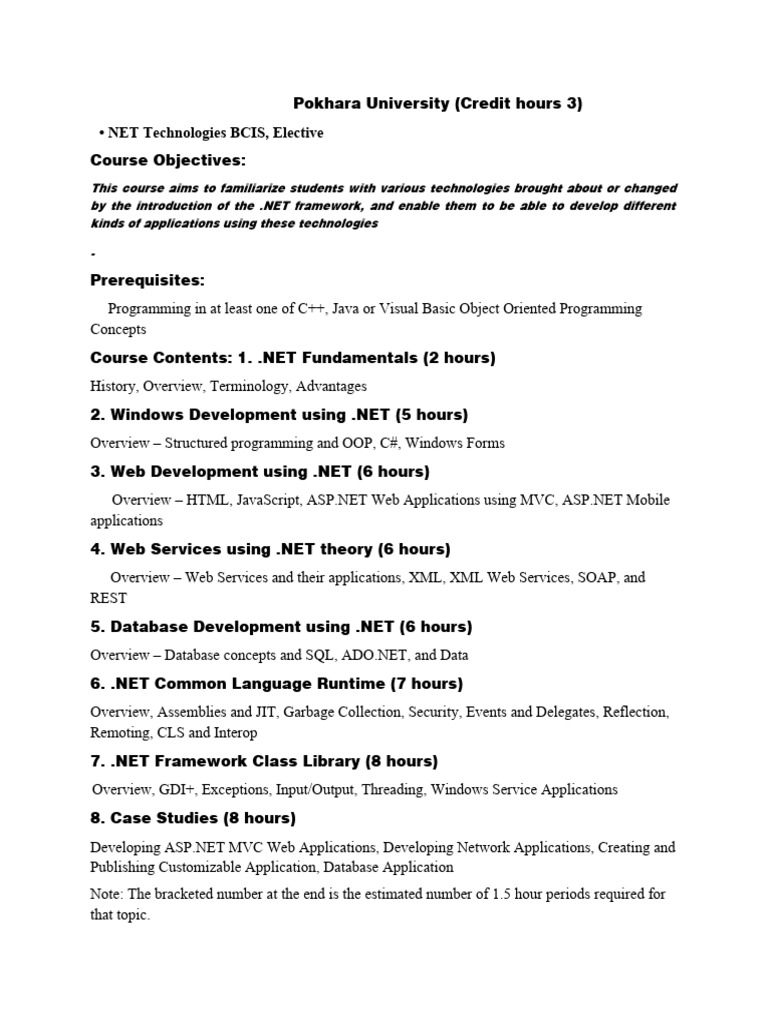 Dot Net Technology PDF | PDF | C Sharp (Programming Language) | World ...