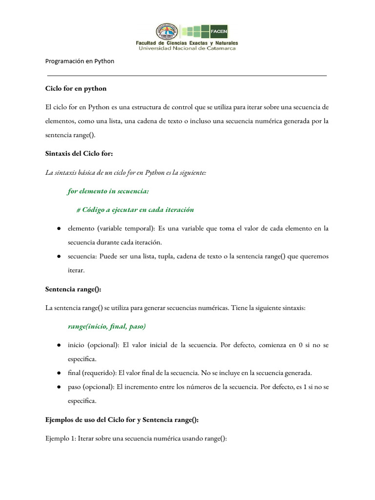 Ciclos en Python | PDF | Python (lenguaje de programación ... Ciclos en Python | PDF | Python (lenguaje de programación ...