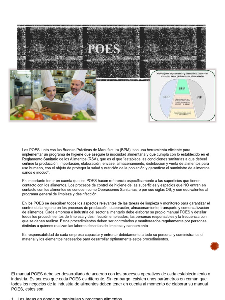POES | PDF | Alimentos | Seguridad alimenticia