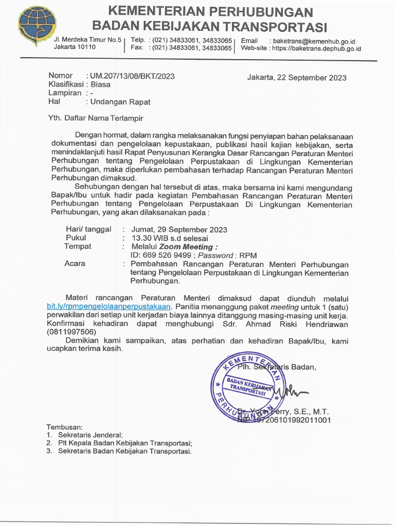 Undangan Rapat. | PDF
