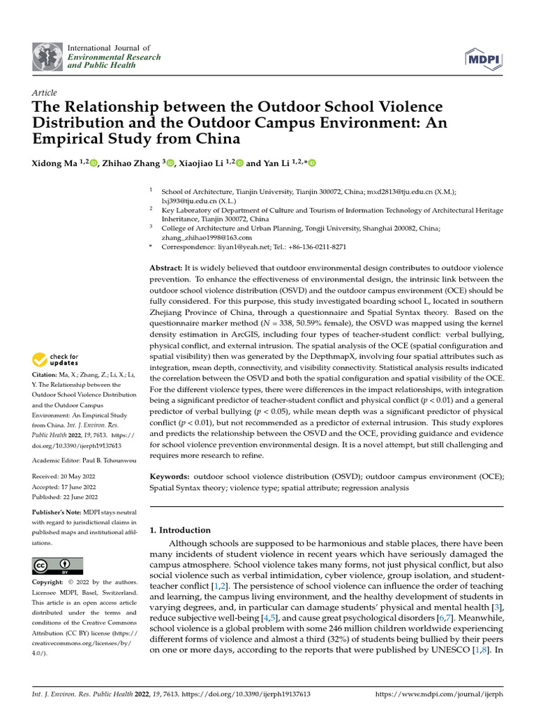 The-Relationship-between-the-Outdoor-School-Violence-Distribution-and ...
