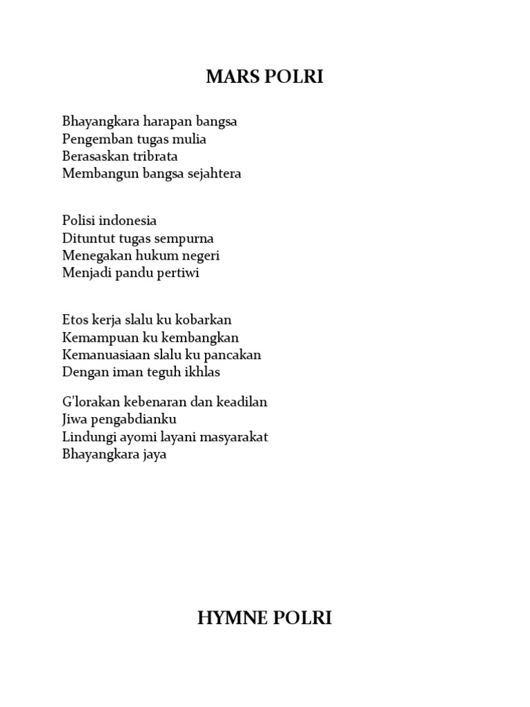 Mars Hymne Polri | PDF