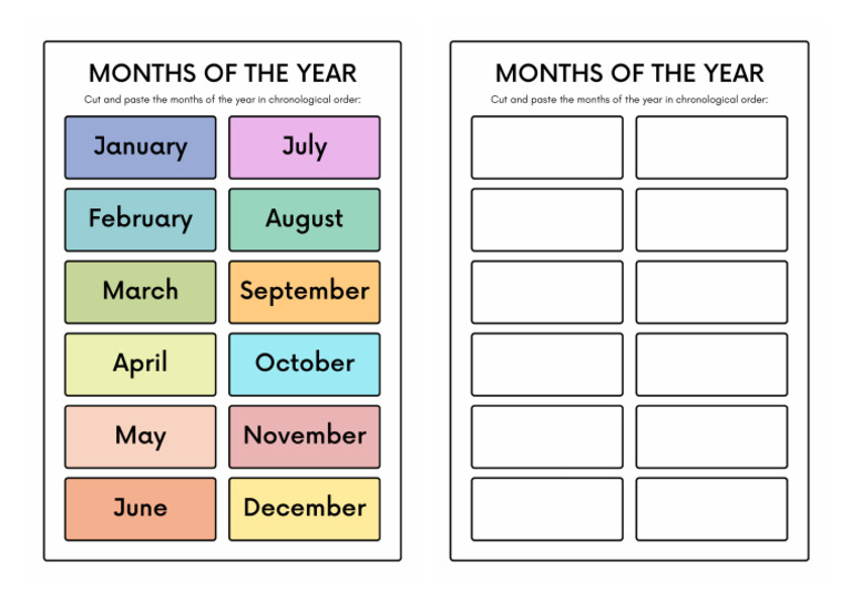 Months (Cut & Order) | PDF