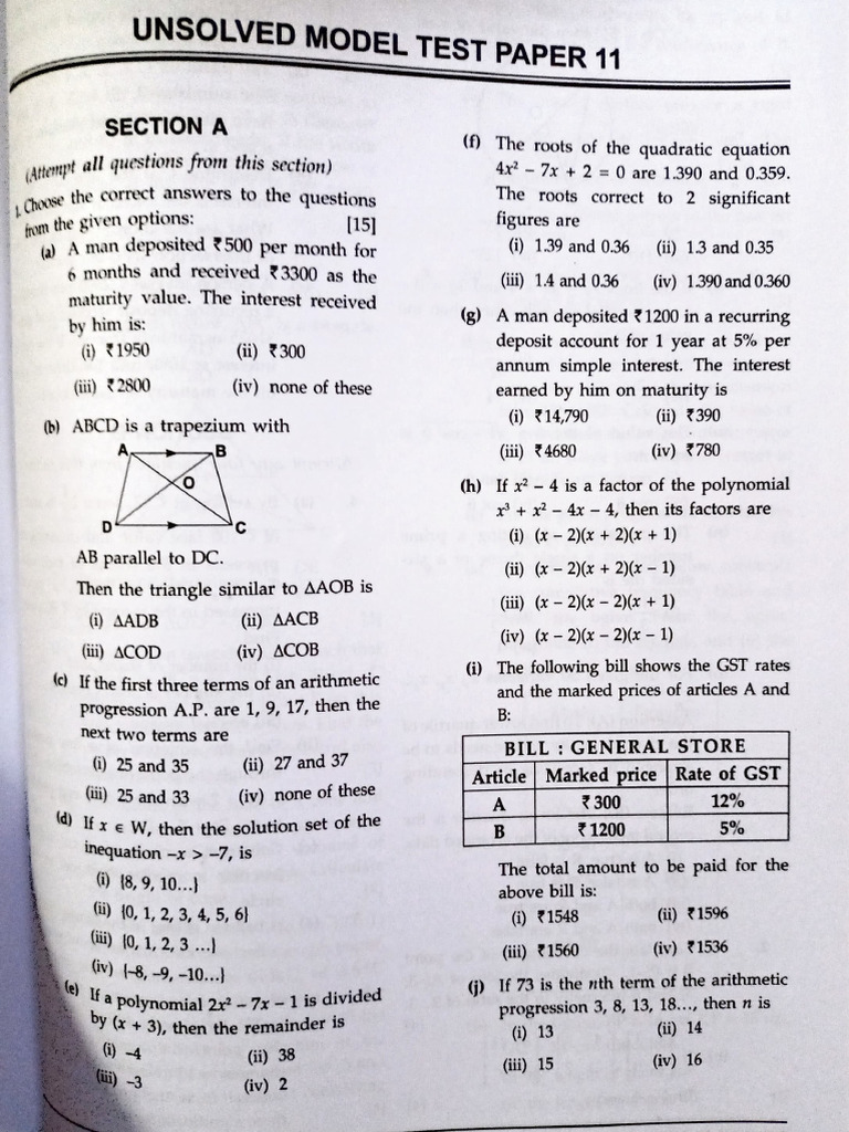 Unsolved Paper-4 | Download Free PDF | Circle | Area