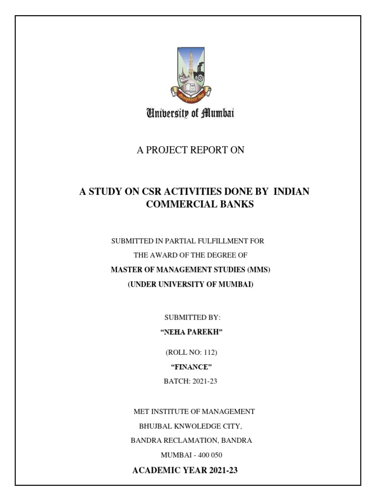 CSR Activities of Indian Commercial Banks | PDF | Corporate Social ...