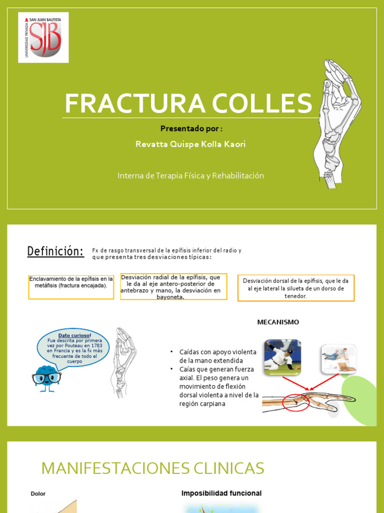fractura de colles | PDF | Terapia física | Sistema musculoesquelético
