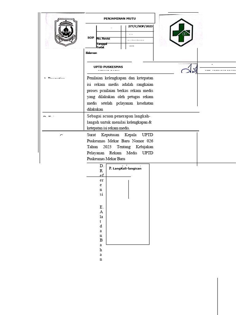 Tambahan SOP Penjaminan Mutu | PDF
