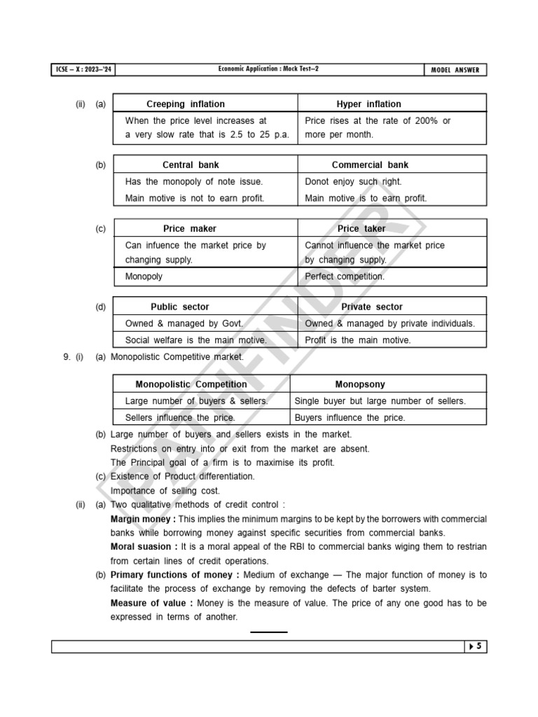 ICSE - X - MTP-2 - Eco App - M.A. - 23-24 | PDF | Elasticity (Economics) | Monopoly