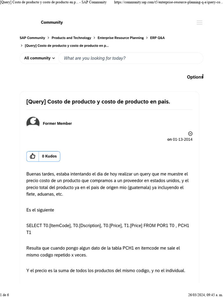 Solved query costos Ad - SAP Community | PDF Solved query costos Ad - SAP Community | PDF