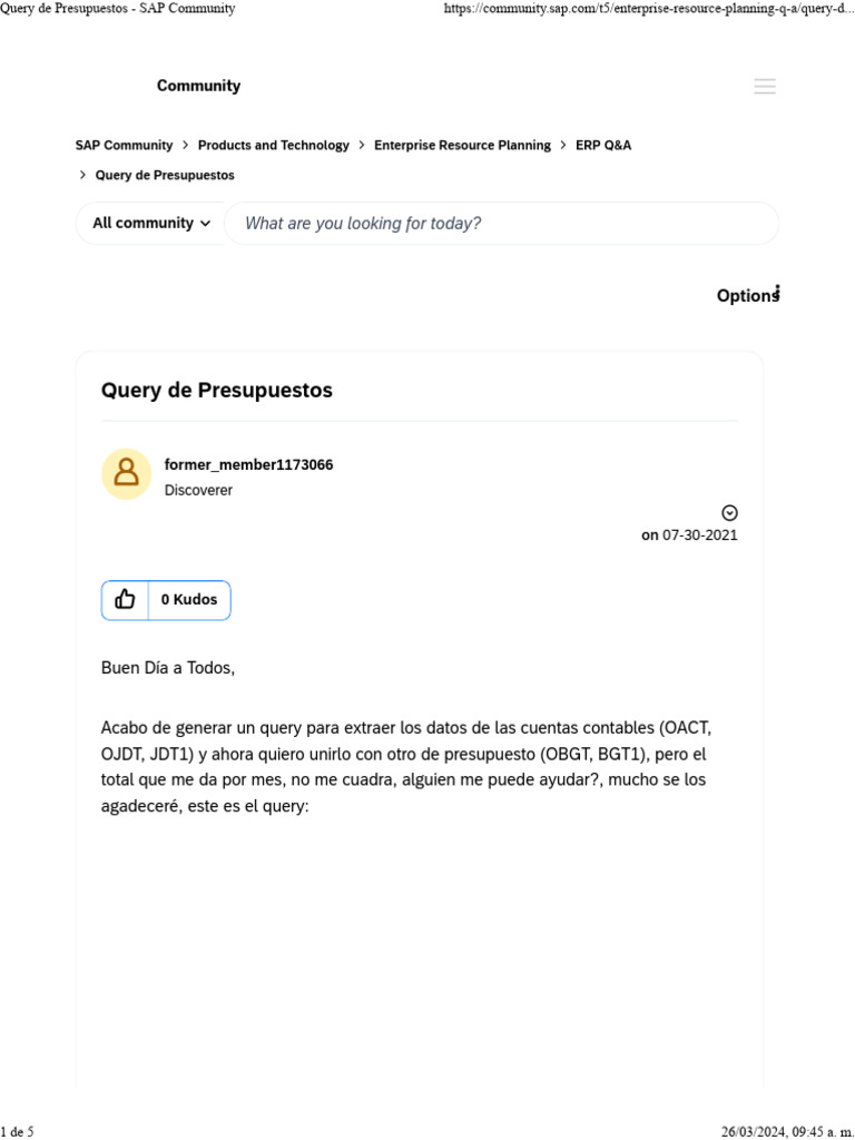 Solved Query Costos Ae - SAP Community | Download Free PDF | Computing ... Solved Query Costos Ae - SAP Community | Download Free PDF | Computing ...