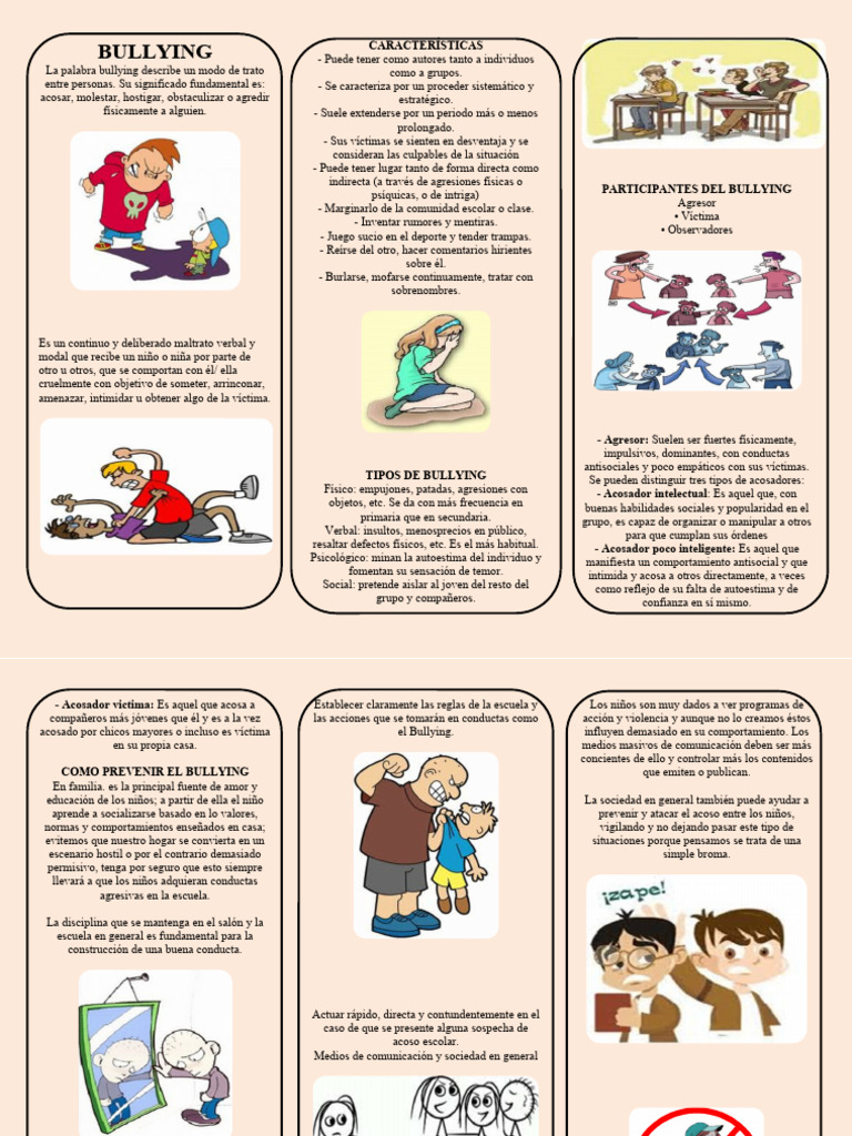 Triptico Del Bullying | PDF | Intimidación | Comportamiento