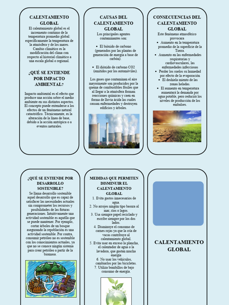 Triptico-del-Calentamiento-Global-3 | PDF | Dióxido de carbono | Cambio ...