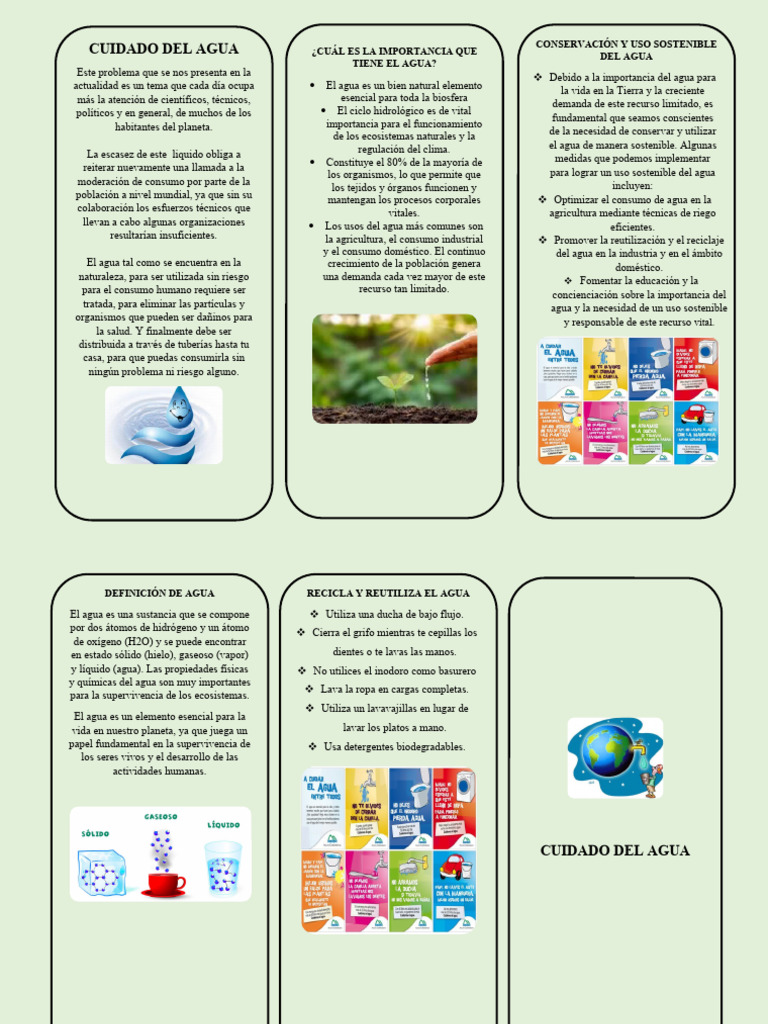 Triptico Del Cuidado Del Agua 5 | PDF Triptico Del Cuidado Del Agua 5 | PDF