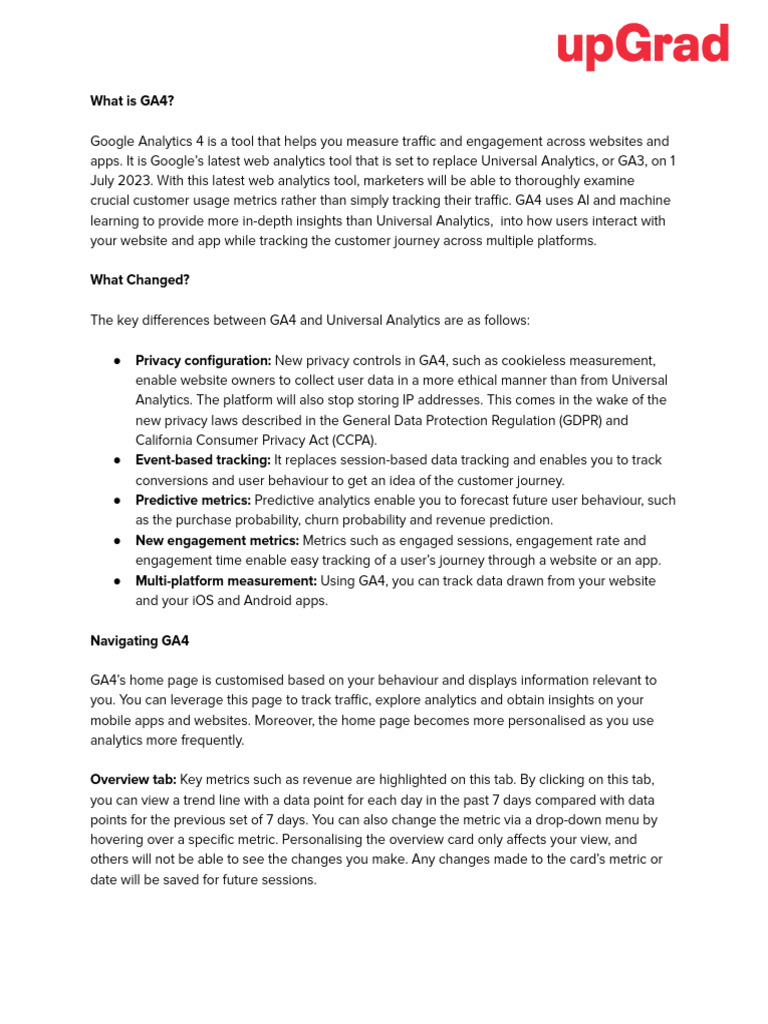 GA4 Starter Guide PDF Websites Application
