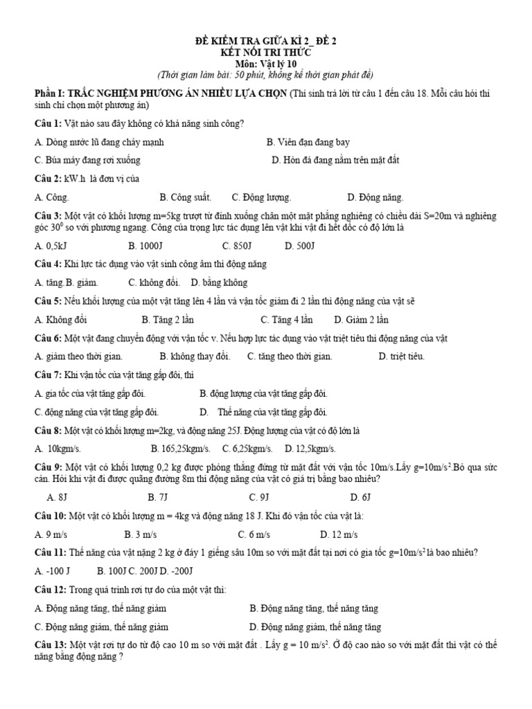 ĐỀ 2+3 K10 KNTT | PDF