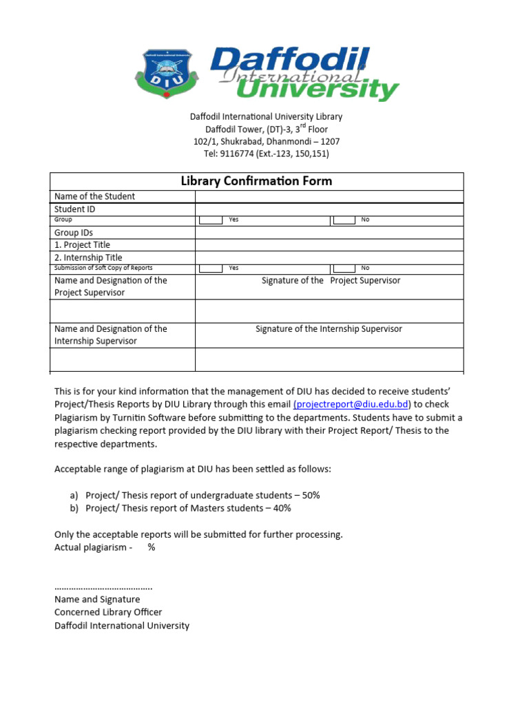 Project Report Confirmation Form | PDF | Thesis | Turnitin