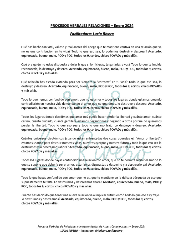 Procesos Verbales de Relaciones 2024 | PDF | Amor