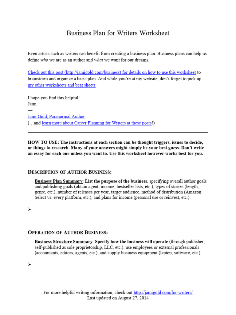 Business Plan Worksheet | PDF | Marketing | Worksheet