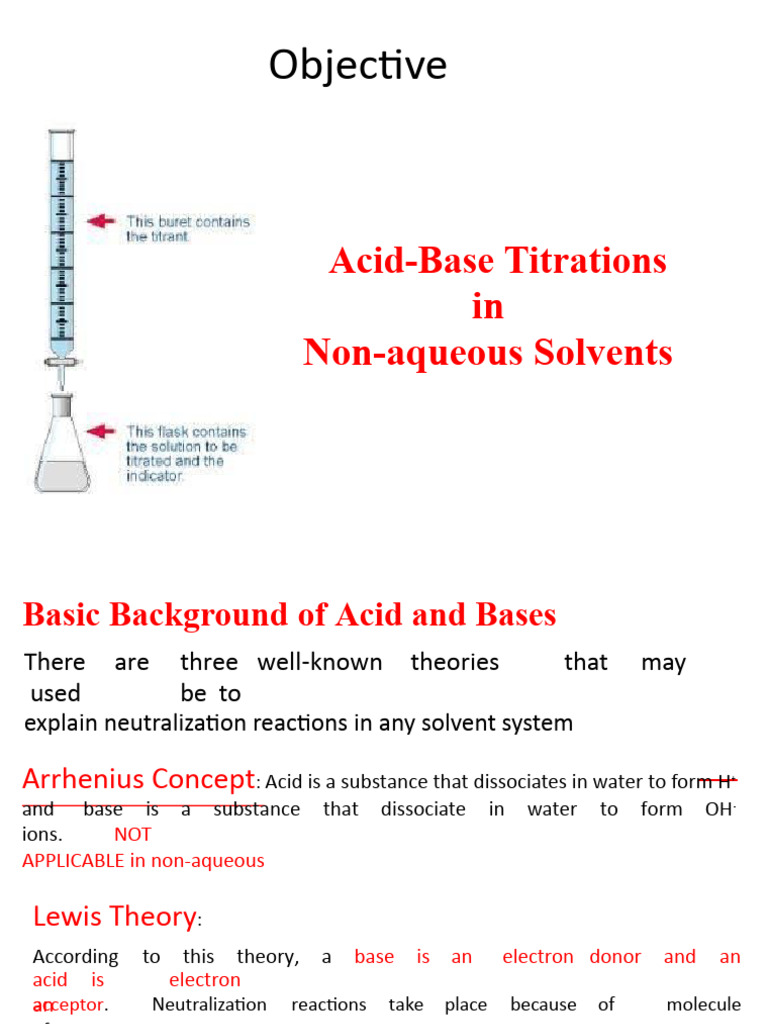 Non Aqueous Titration | PDF | Acid | Aqueous Solution