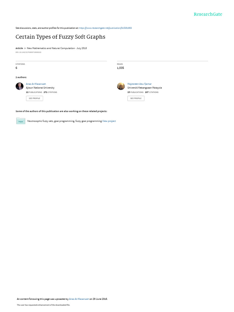 Certain Typesof Fuzzy Soft Graphs | PDF | Vertex (Graph Theory) | Concept