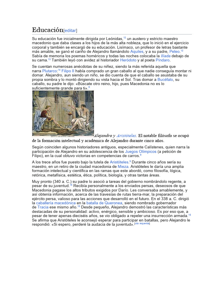 Educacion de Alejandro Magno | PDF