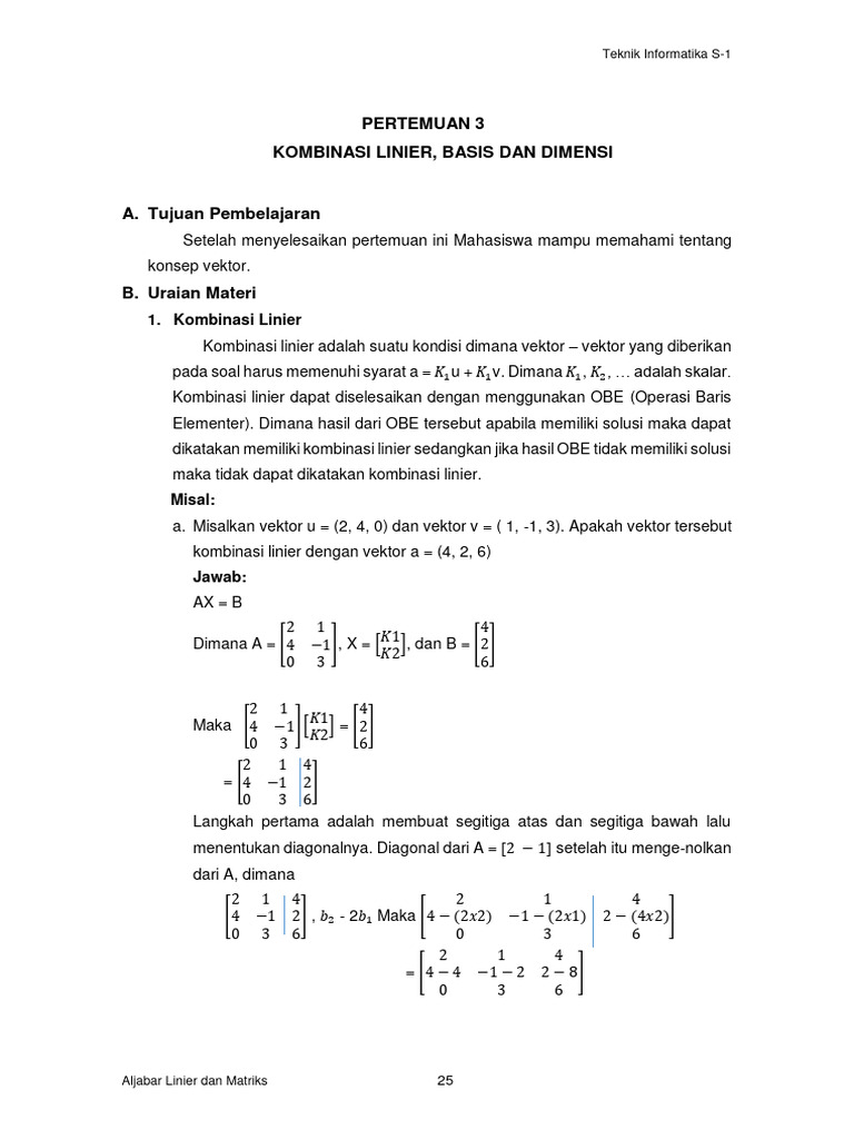 Aljabar Linier Dan Matriks | PDF