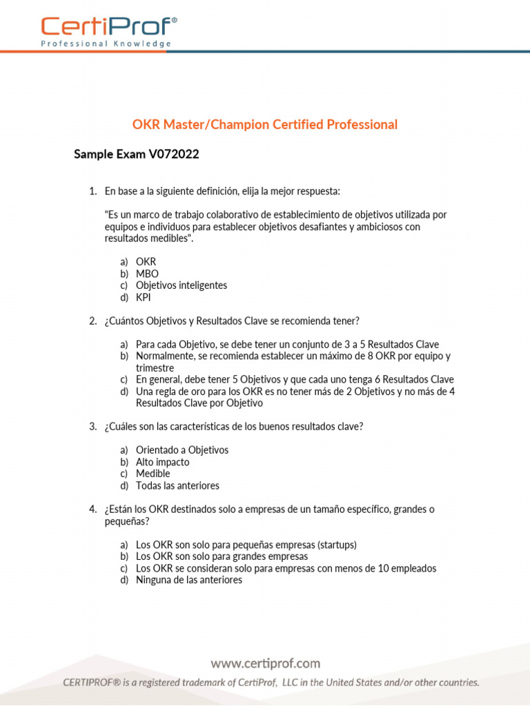 OKR_Master_Sample_Exam | PDF