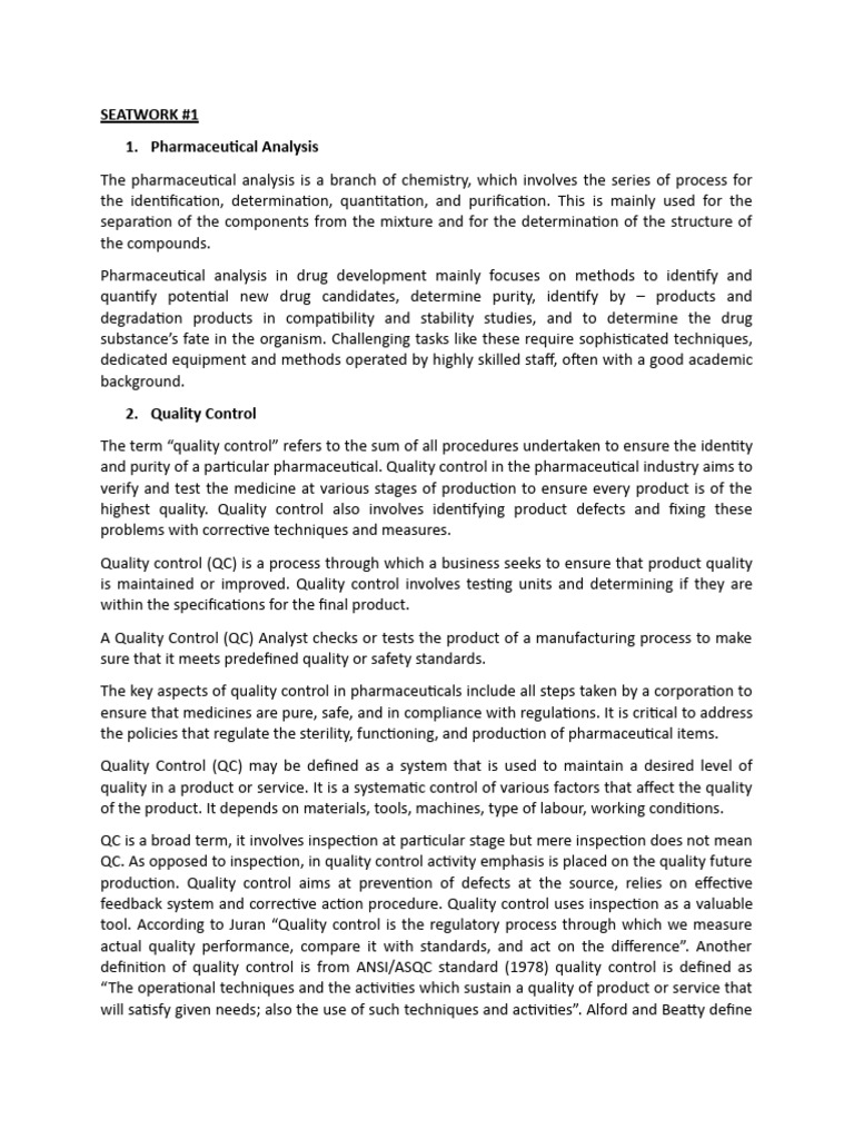 SEATWORK | PDF | Detection Limit | Accuracy And Precision