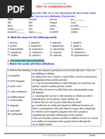 Class 2 Types of Communication Worksheet | PDF