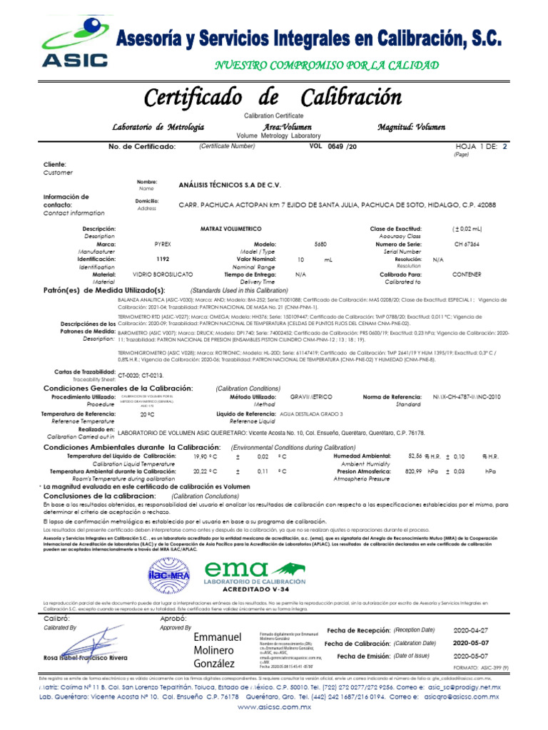 Id. 1192 | PDF | Calibración | Metrología