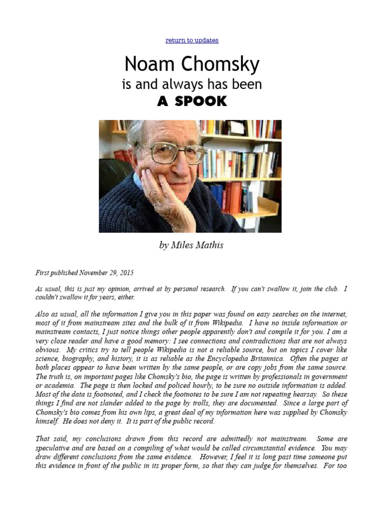 Chomsky: A Spook's Biography Analysis | PDF | Noam Chomsky | Atheism