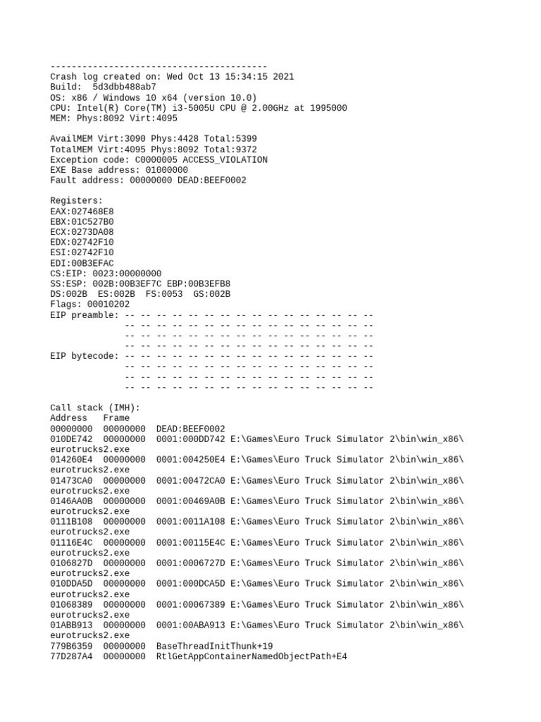 game.crash | PDF | Computer Architecture | Operating System Technology