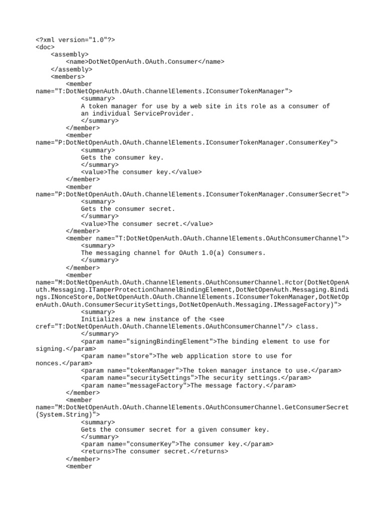 DotNetOpenAuth OAuth Consumer | PDF | Class (Computer Programming) | World Wide Web