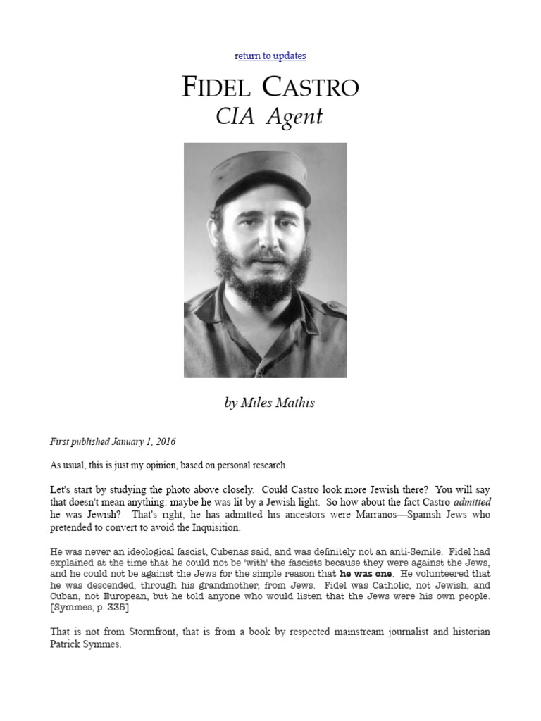Fidel Castro: Jewish Roots and CIA Links | PDF | Fidel Castro | Cuba