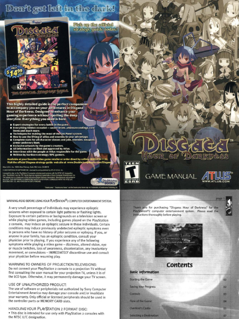 Games Ps2 Disgaea-Hour of Darkness User Manual | PDF