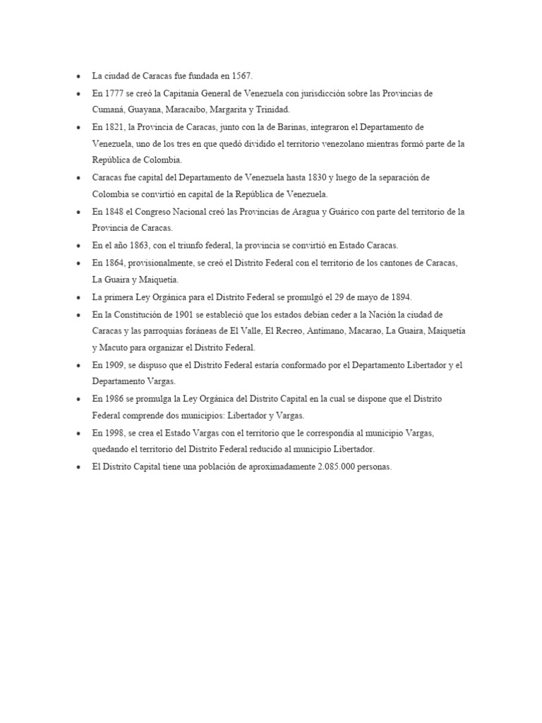 La Ciudad de Caracas Fue Fundada en 1567 | PDF