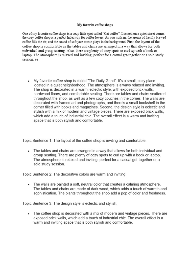 My favorite coffee shops | PDF | Coffee