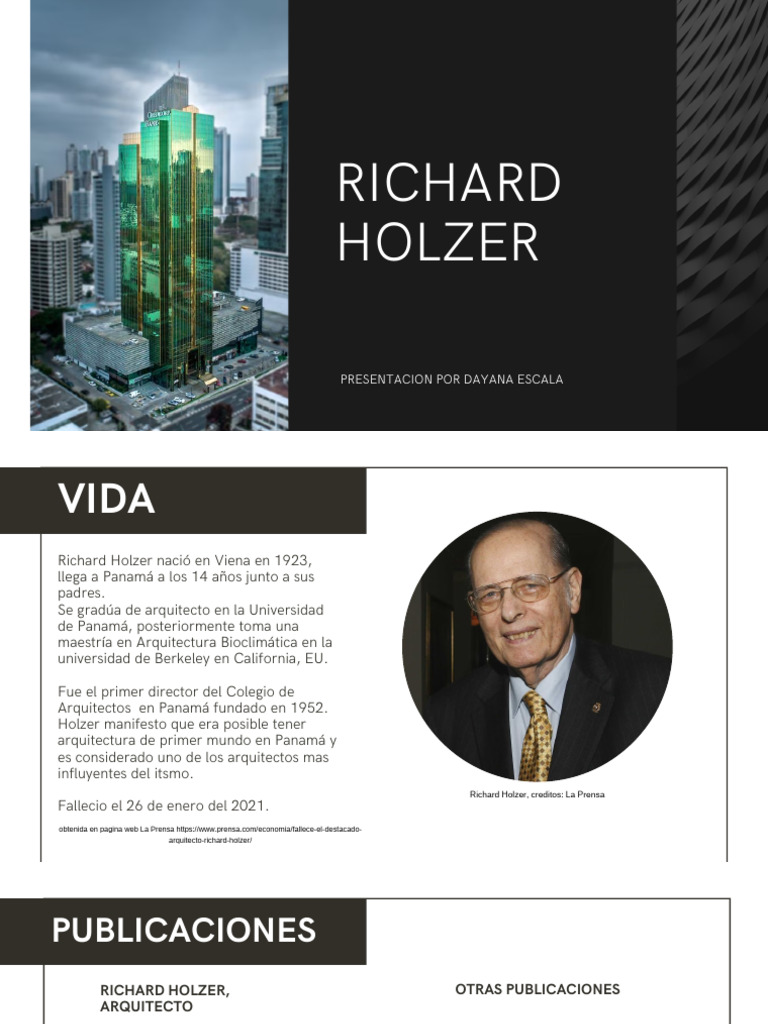 Richard Holzer: Arquitecto Influyente en Panamá | PDF | Panamá | Estilo