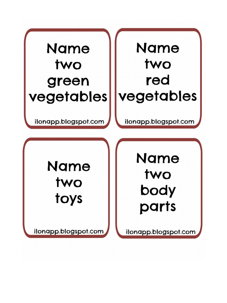 1 point cards - 10 seconds | PDF