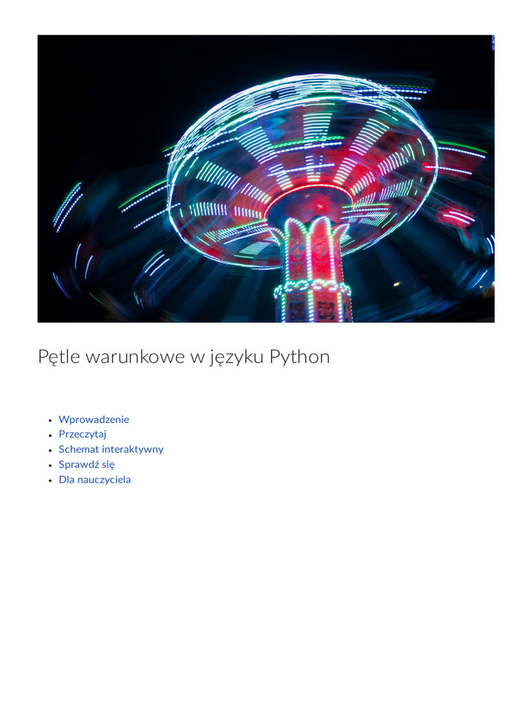Petle Warunkowe W Jezyku Python | PDF
