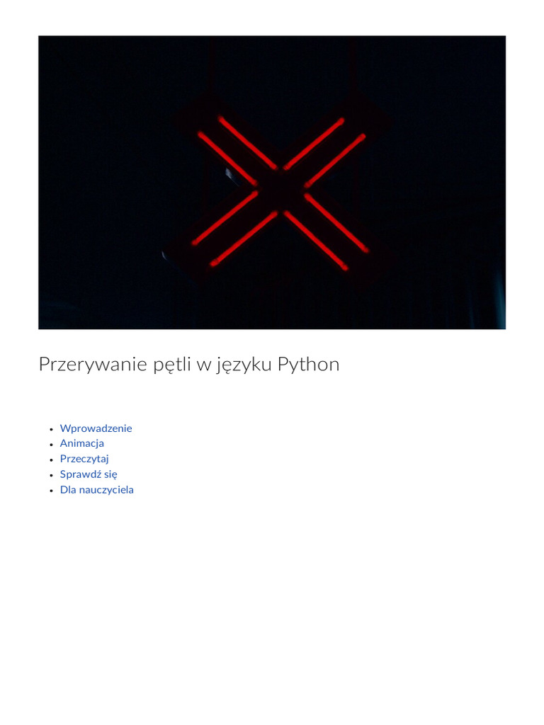 Przerywanie Petli W Jezyku Python | PDF