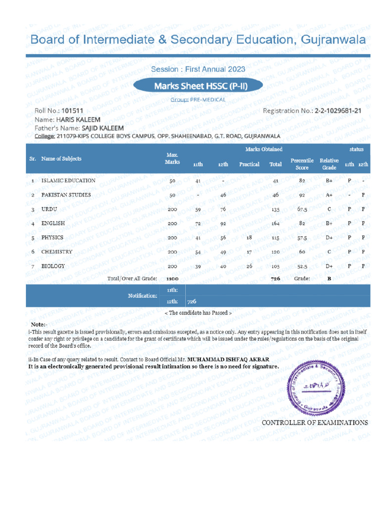 Resultcard | PDF