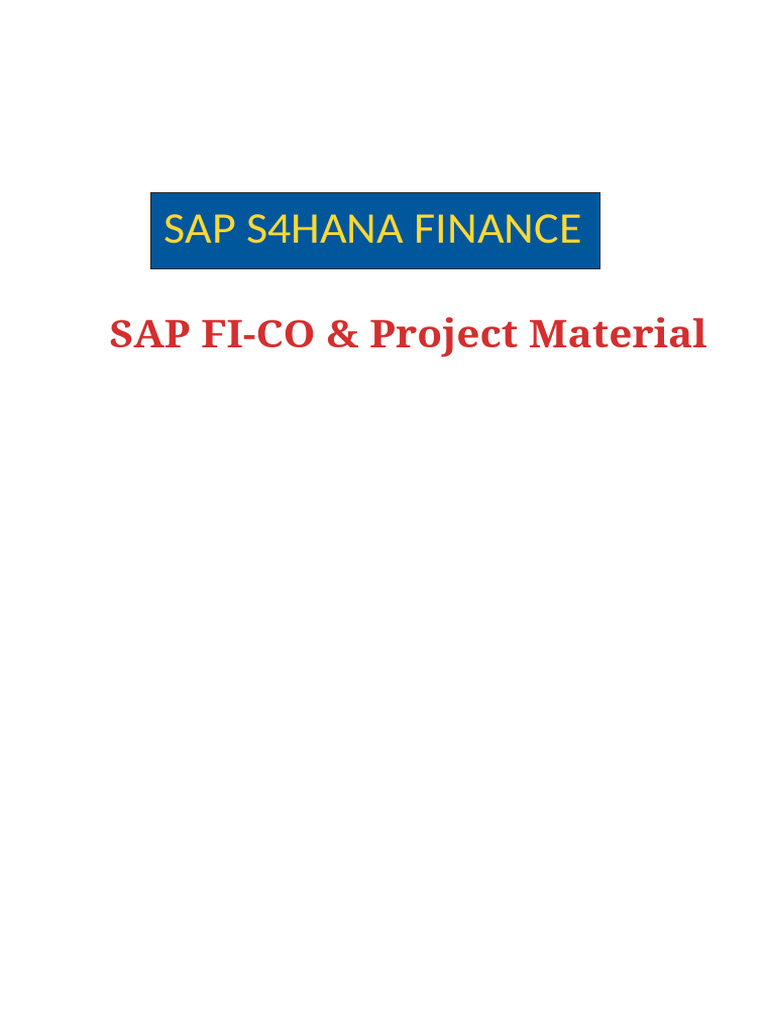 Sap s4 Hana Fico Document | PDF | Income Statement | Debits And Credits